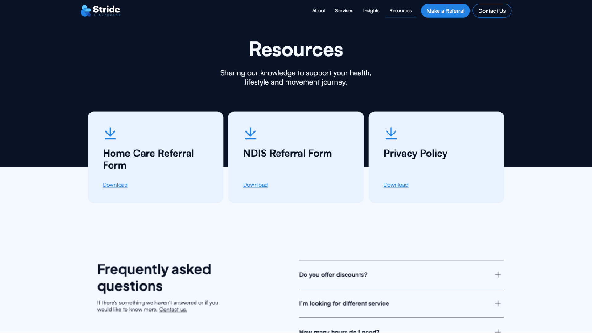 Resources | Stride Healthcare